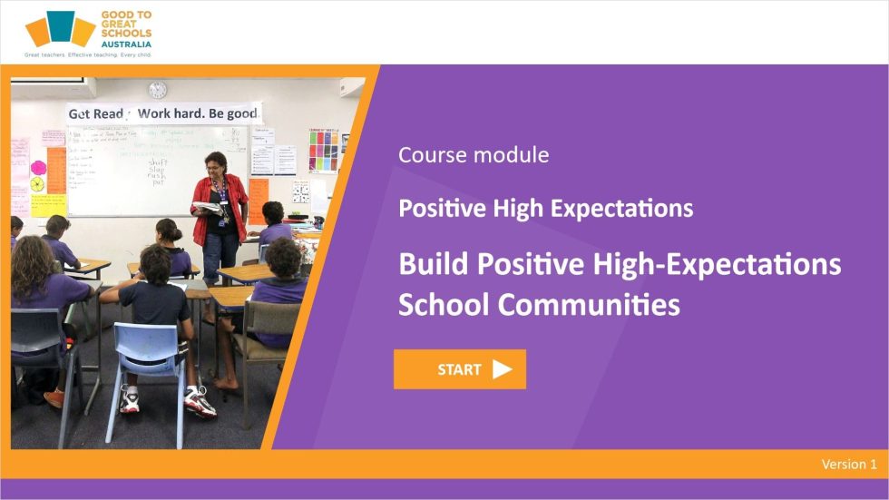 Course Modules – Positive High Expectations - Good to Great Schools ...