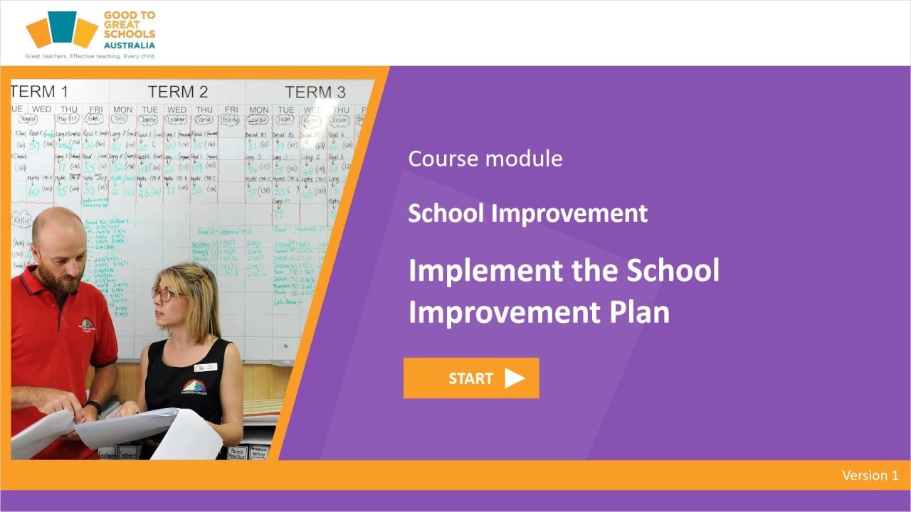 Course Modules – School Improvement - Good to Great Schools Australia
