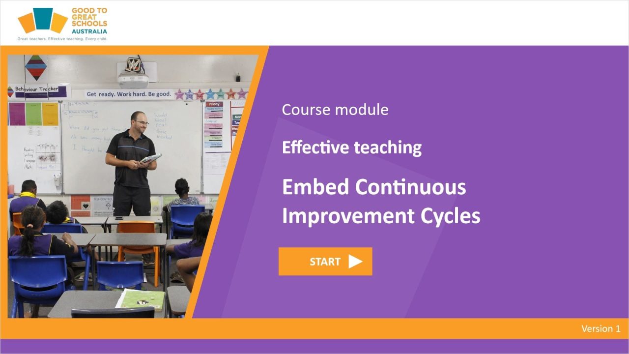 Course Module – Effective Teaching - Good to Great Schools Australia