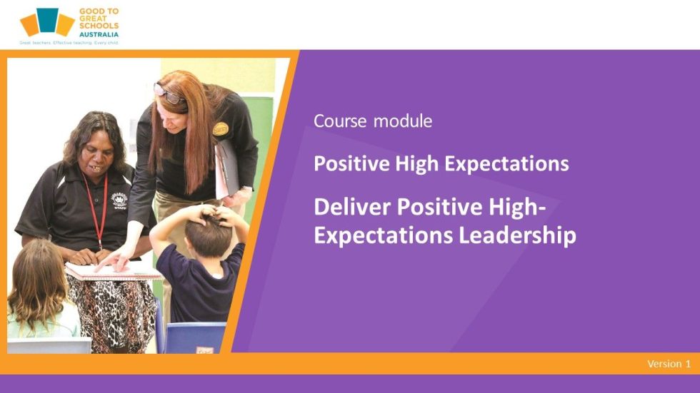 Course Modules – Positive High Expectations - Good to Great Schools ...
