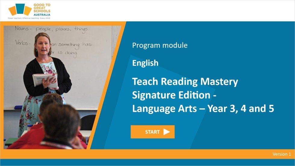 Program Modules – English - Good to Great Schools Australia