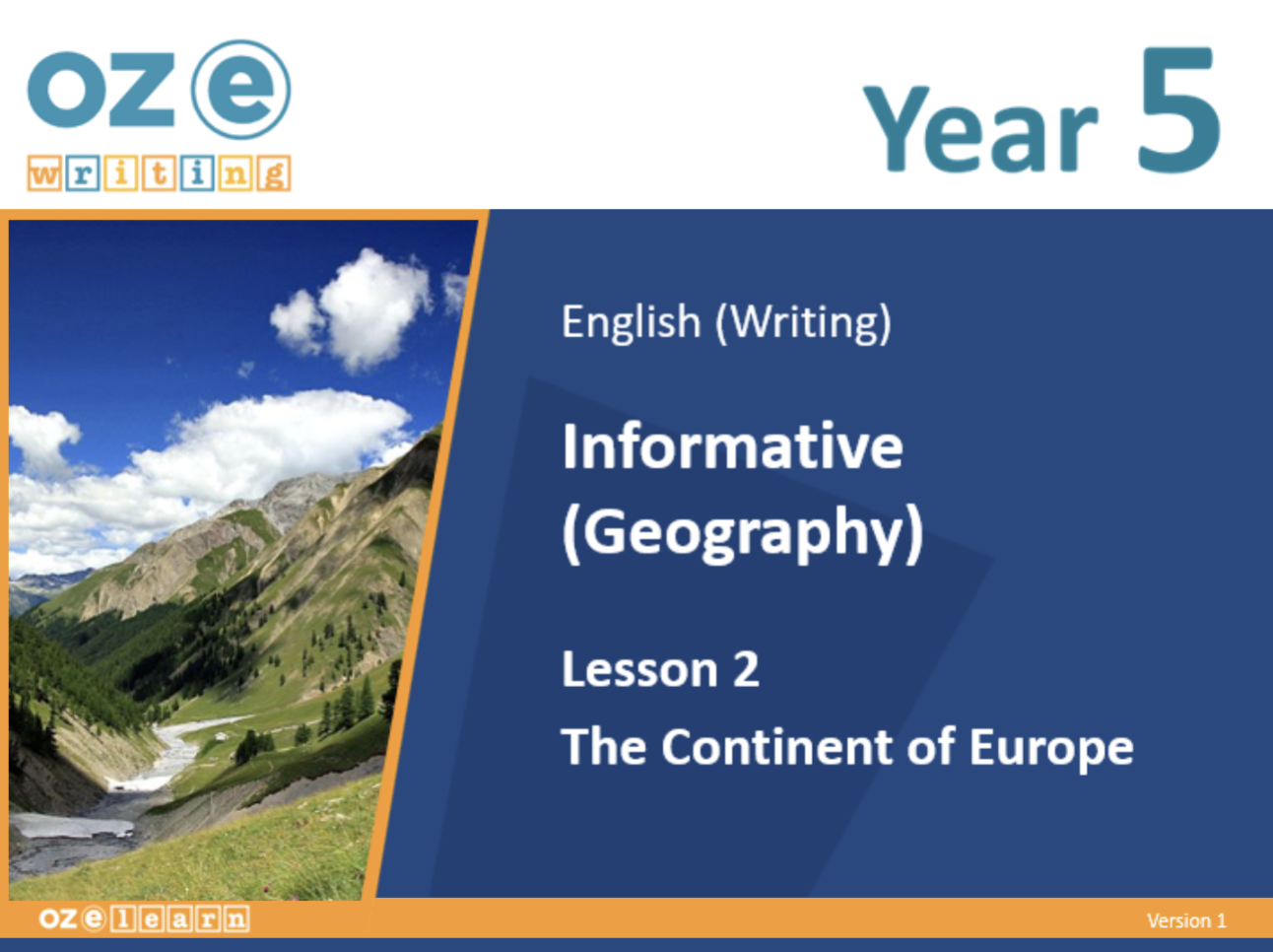 Oz-e-English Writing (Geography) Year 5 Unit 3: Informative - Good to ...